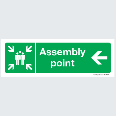 Assembly Point Left / G-APL01W - Safety Signs Express