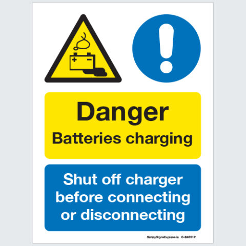 Batteries Charging / C-BAT01P - Safety Signs Express