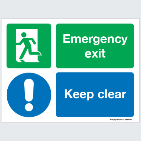 Emergency Exit - Keep Clear / G-EXKC01L - Safety Signs Express ...