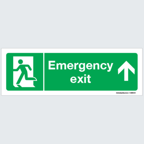 Emergency Exit Straight / G-EES01W - Safety Signs Express