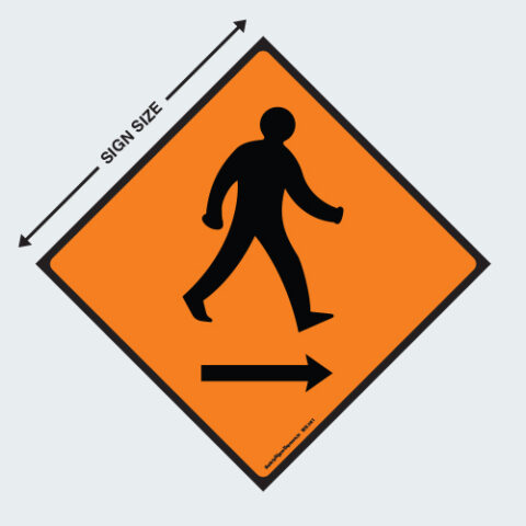 WK 081 - Pedestrians Cross to the Right - Safety Signs Express WK 081 ...