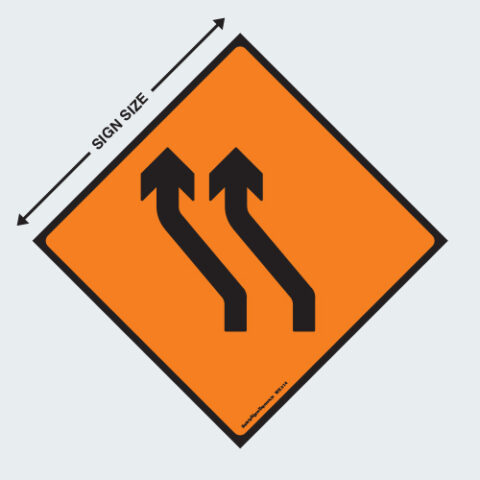 WK 014 - Move to Left (Two Lanes) - Safety Signs Express Roadworks Sign ...