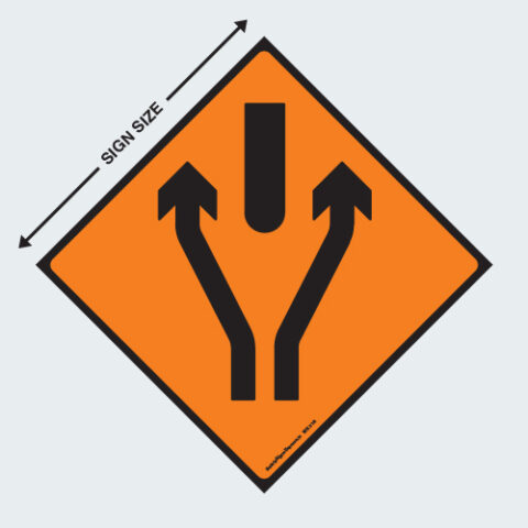 WK 016 - Obstruction Between Lanes - Safety Signs Express WK 016 ...