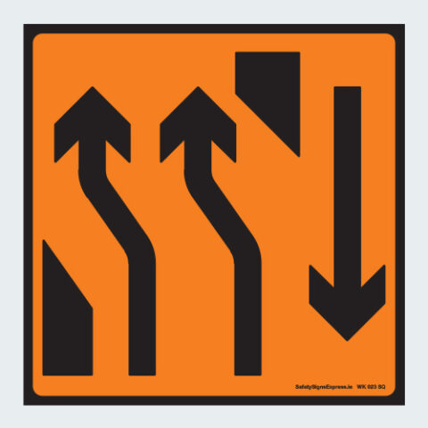 WK 023 - Two Lanes Crossover (Back) - Safety Signs Express Roadworks ...